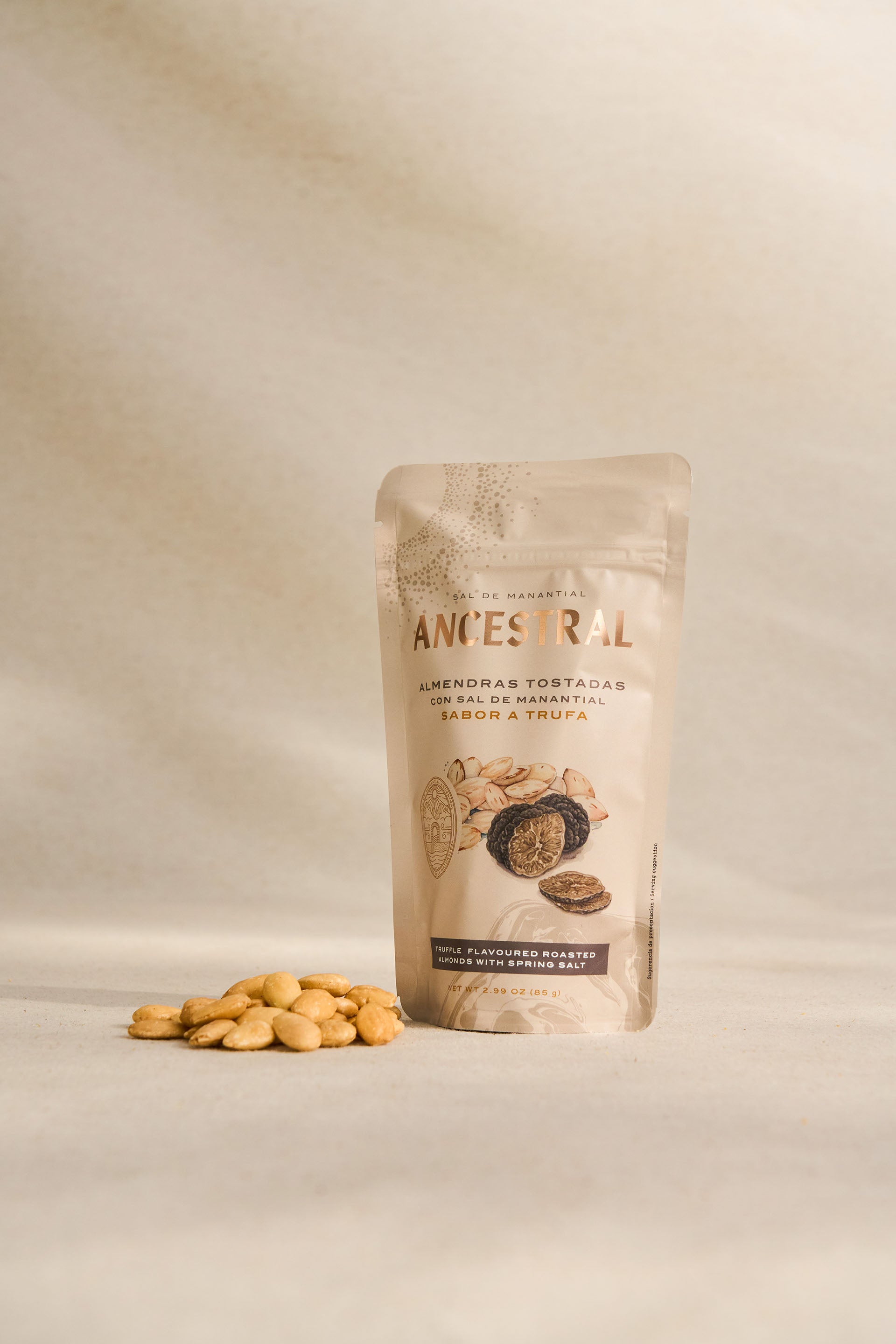 Almendra Tostada sabor Trufa – Sal de manantial Ancestral